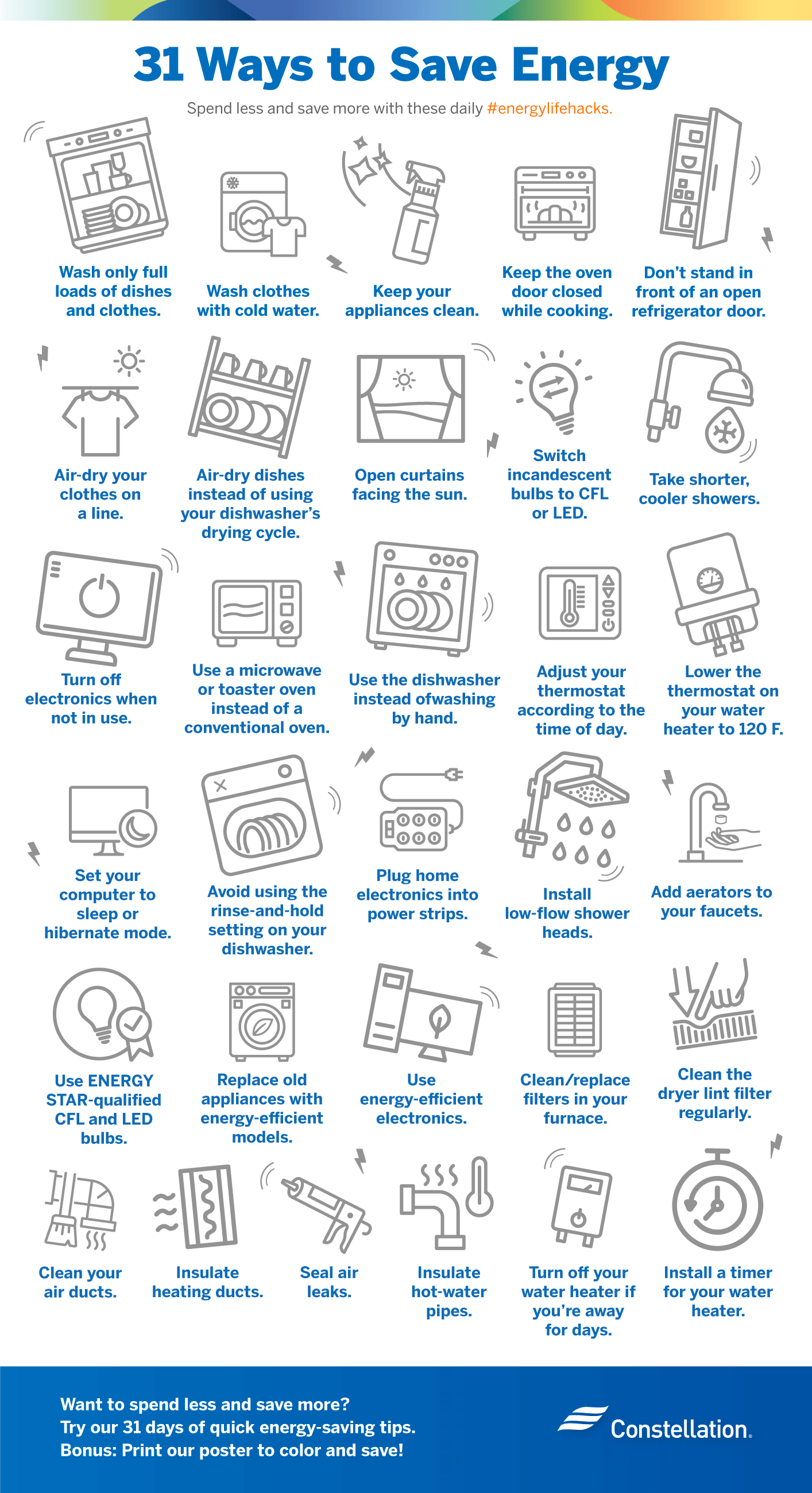 31 Ways to Save Energy in Your Home | Constellation